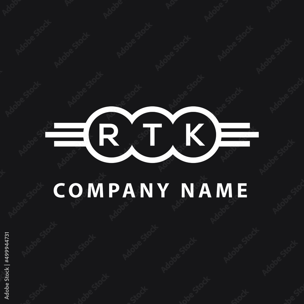 RTK letter logo design on black background. RTK creative initials ...