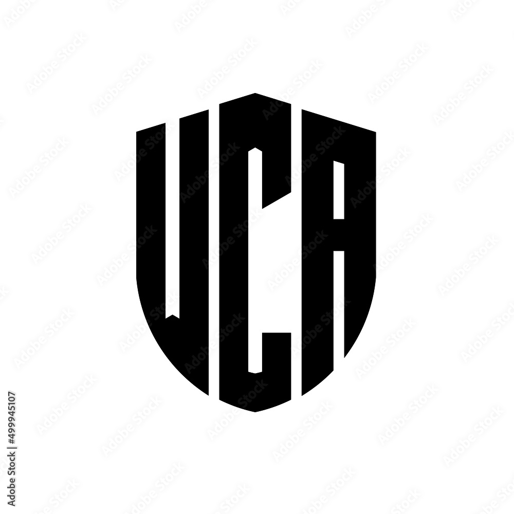 WCA letter logo design. WCA modern letter logo with black background ...