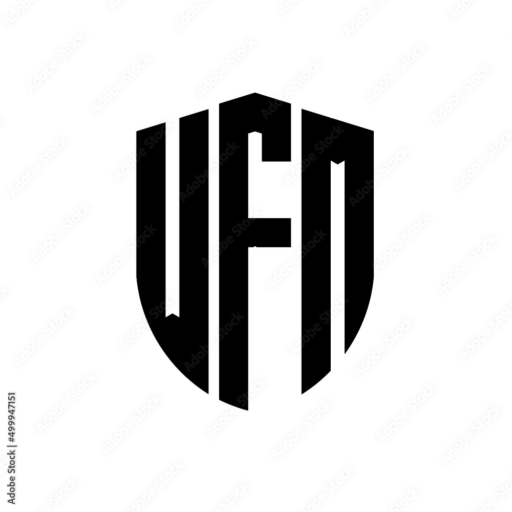 WFM letter logo design. WFM modern letter logo with black background ...