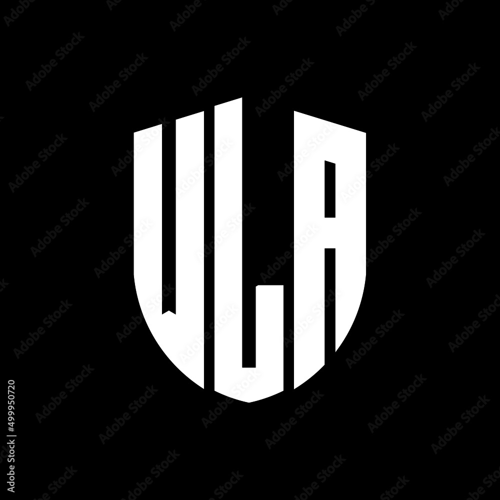 WLA letter logo design. WLA modern letter logo with black background ...