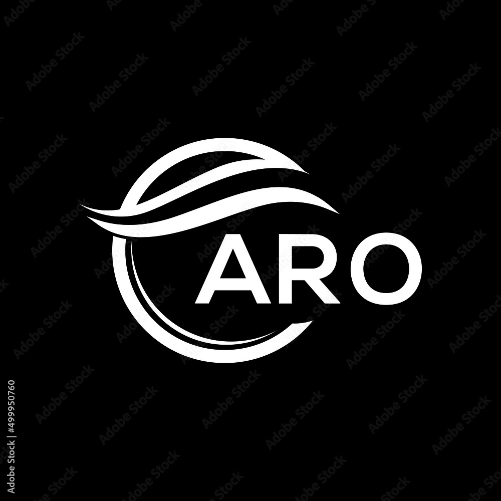 ARO letter logo design on black background. ARO creative initials ...