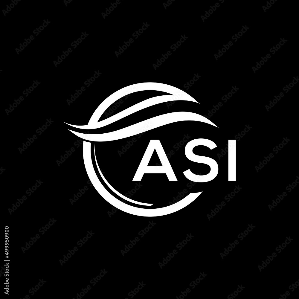 ASI letter logo design on black background. ASI creative initials ...
