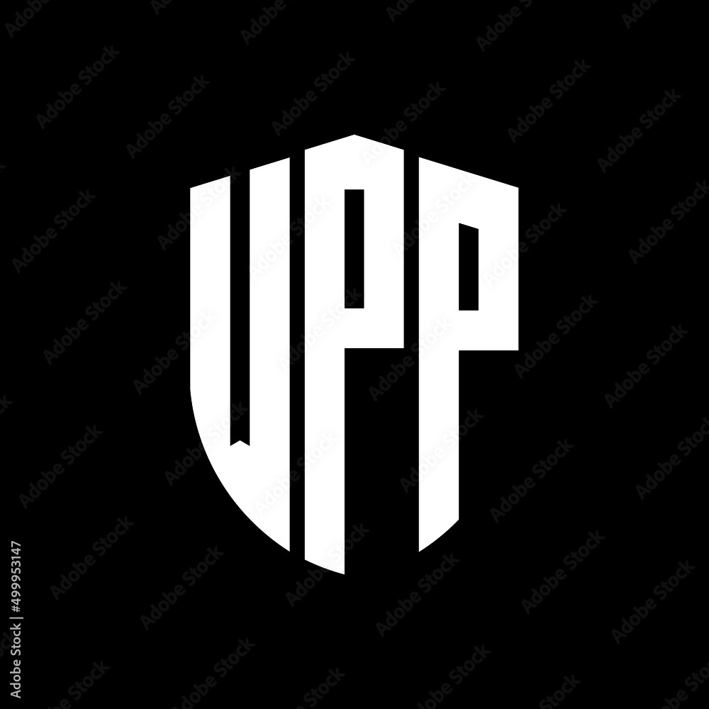 WPP letter logo design. WPP modern letter logo with black background ...
