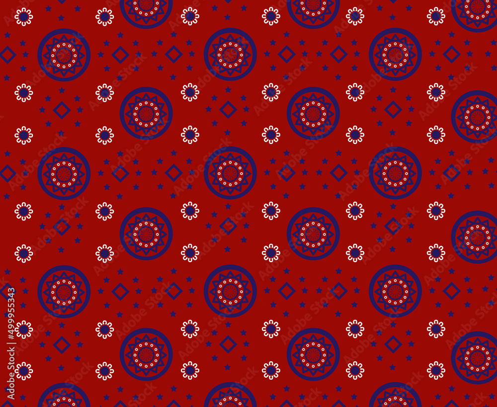 Ajrak Flower Sindhi Pattern Vector Stock Vector | Adobe Stock