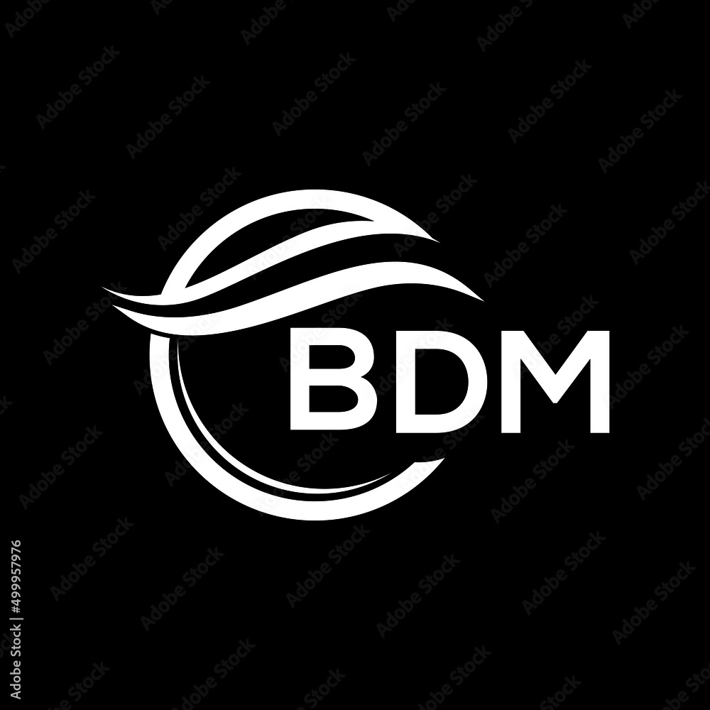 BDM letter logo design on black background. BDM creative initials ...