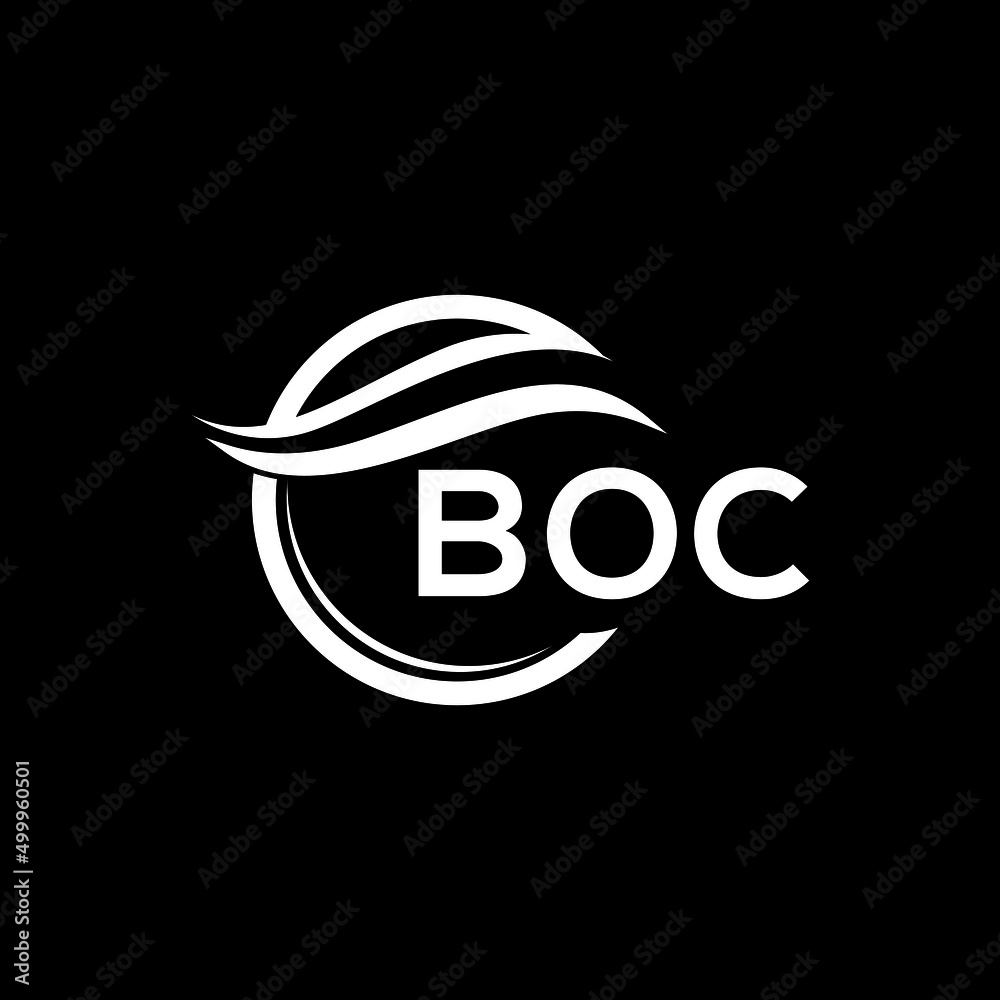 BOC letter logo design on black background. BOC creative initials ...