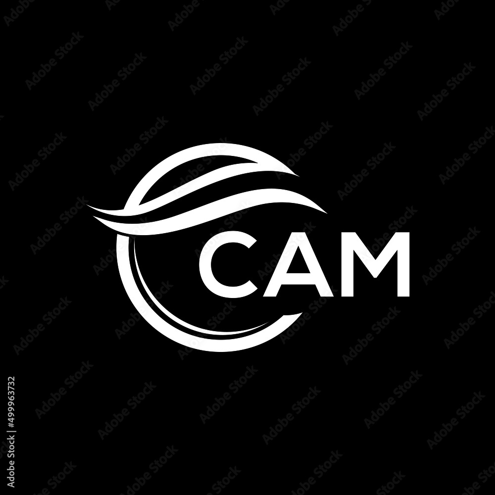CAM letter logo design on black background. CAM creative initials ...