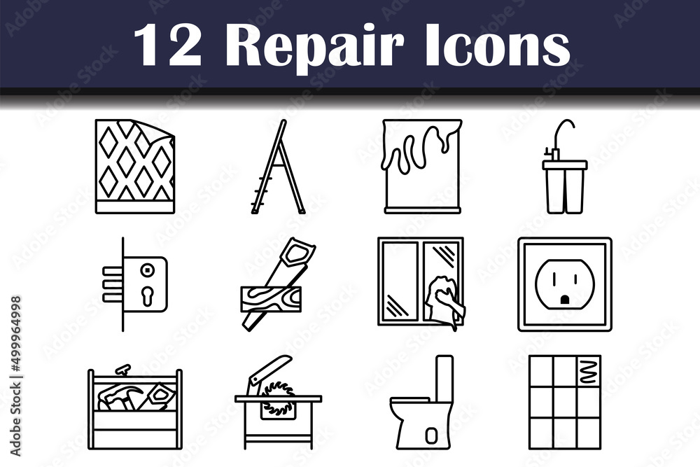 Repair Icon Set Stock Vector | Adobe Stock