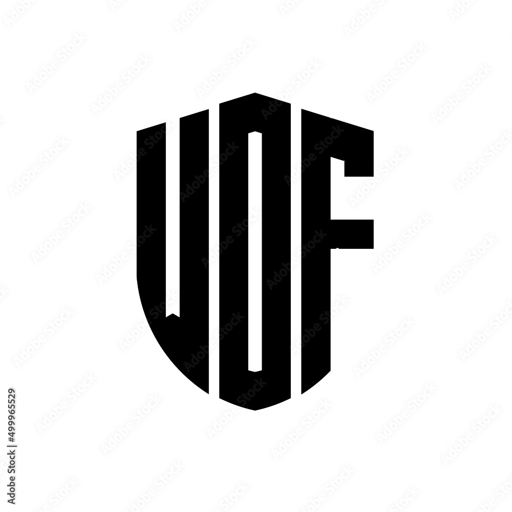 Vecteur Stock WOF letter logo design. WOF modern letter logo with black ...