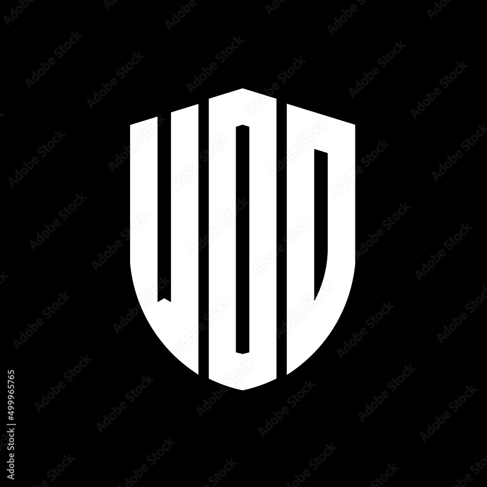 WOO letter logo design. WOO modern letter logo with black background ...
