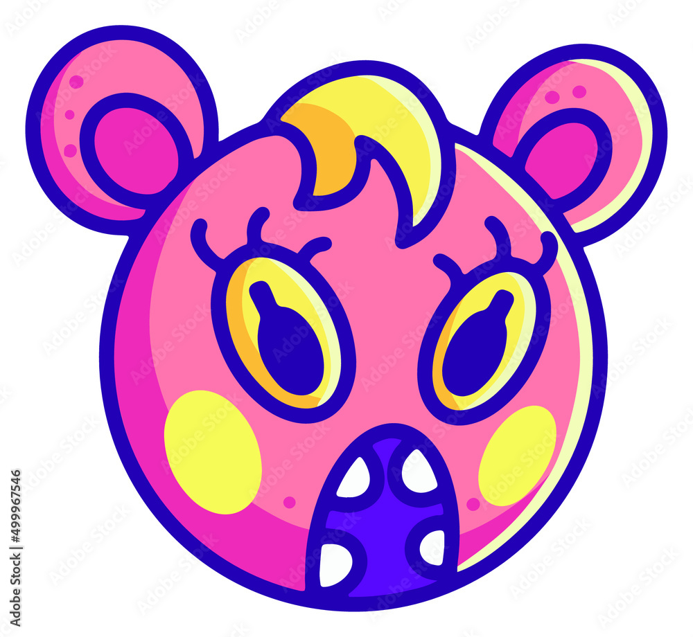 Cute Round Monster Vector 4 Stock Vector | Adobe Stock