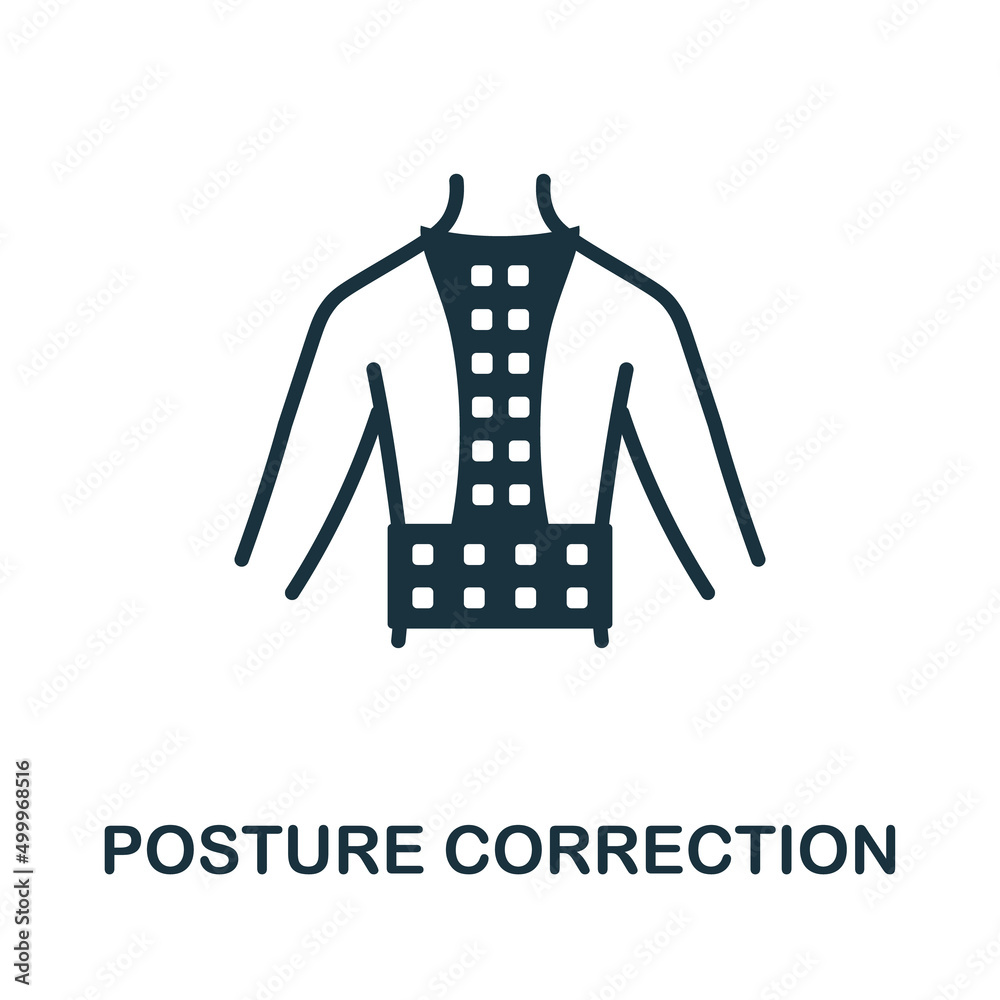 Posture Correction icon. Monochrome simple Posture Correction icon for ...
