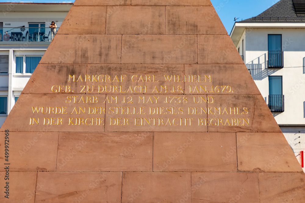 Karlsruhe Pyramid, city's founder grave, red sandstone monument located ...