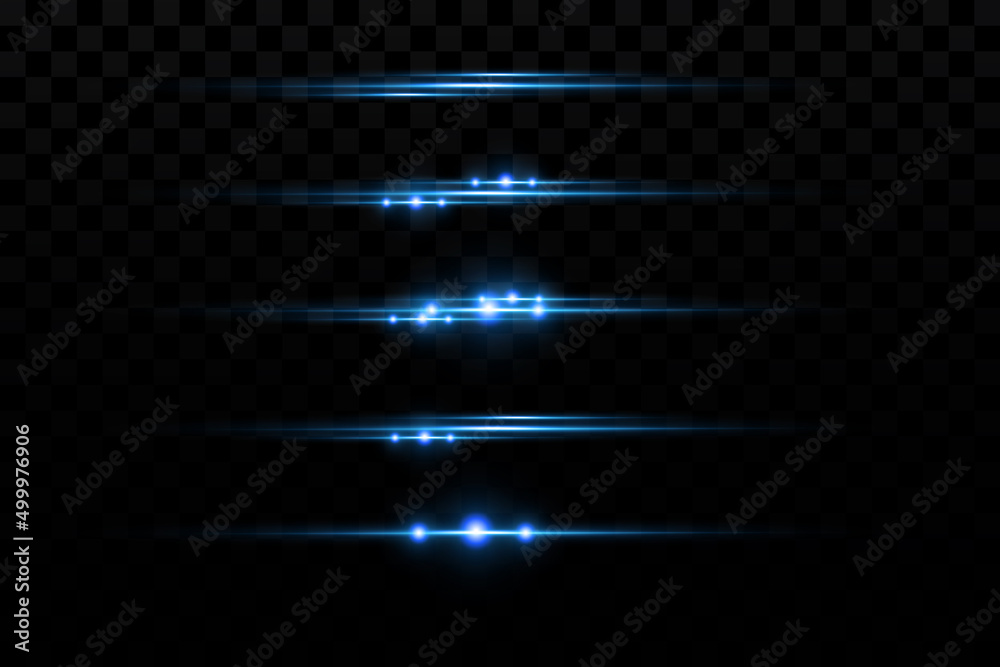 Motion light effect for banners. Blue lines. The effect of speed on a ...