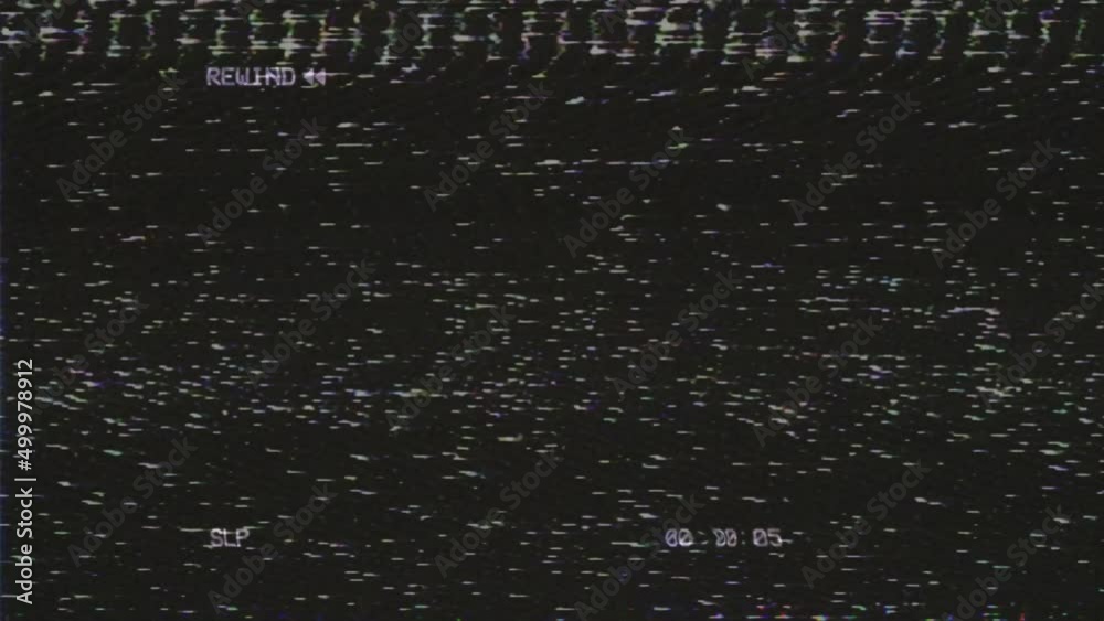 Vintage switch on, turn off Glitch noise static television VFX. Noise ...