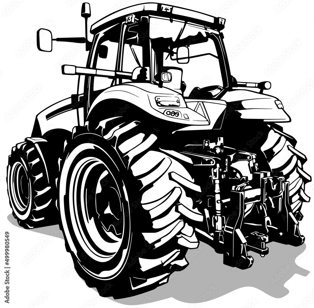 John Deere Tractor Clipart Black And White