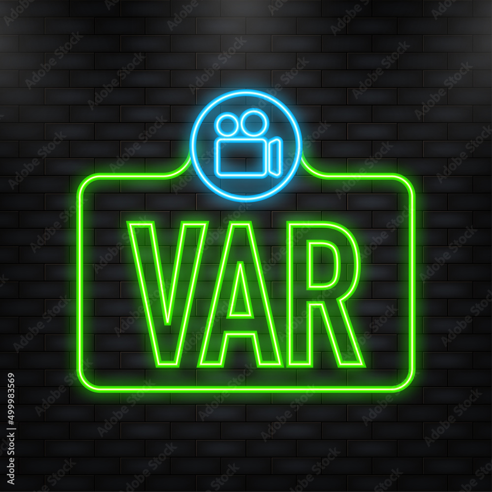 Neon Icon. Video Assistant Referee Vector Illustration. Football ...