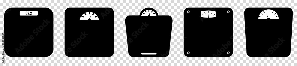 Floor scale icons. Vector illustration isolated on transparent ...