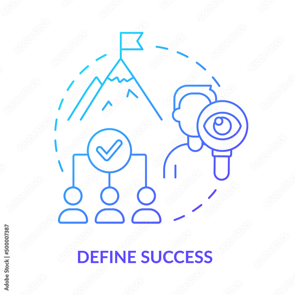 Define success blue gradient concept icon. Set goals and objectives ...