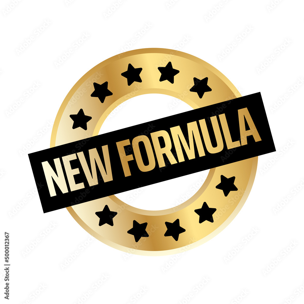 New innovative and improved formula product label packaging vector icon ...