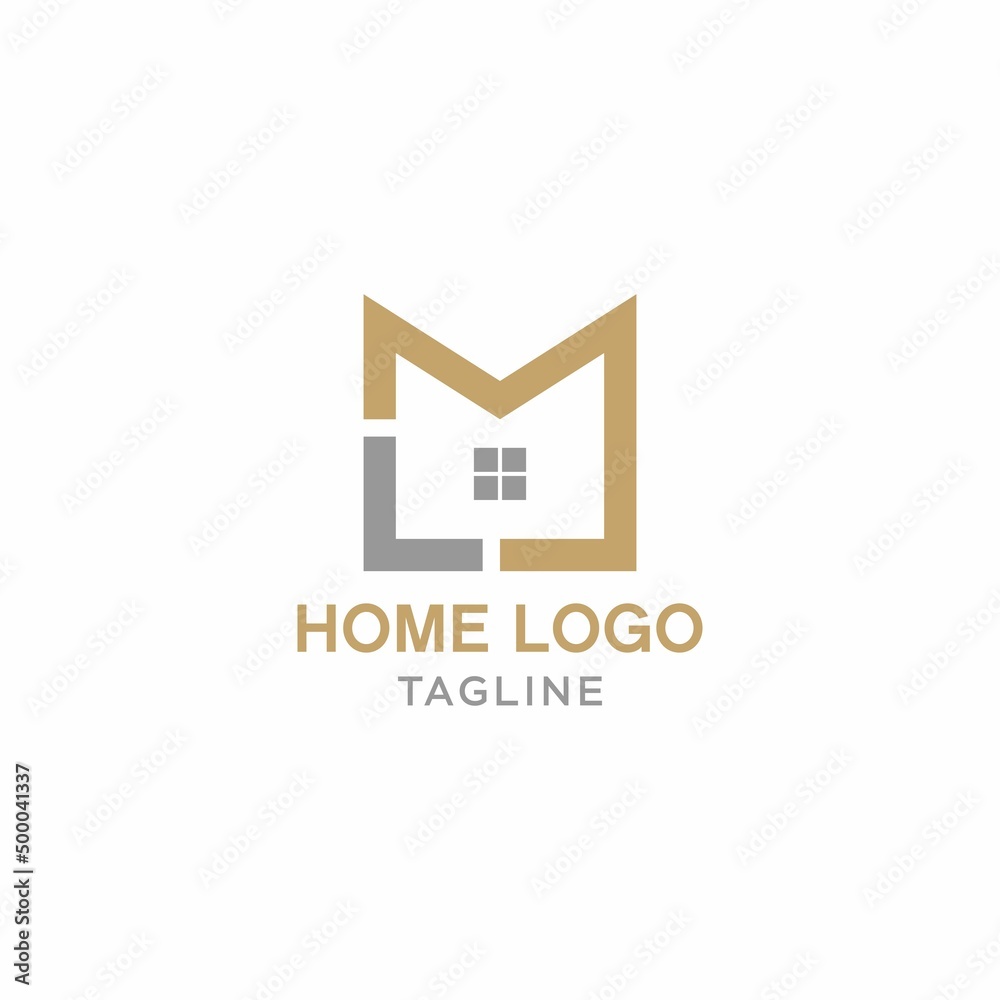 letter m house logo design Stock Vector | Adobe Stock