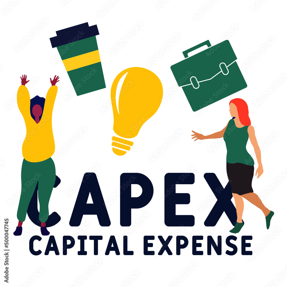 CAPEX - Capital Expense acronym. business concept background. vector ...