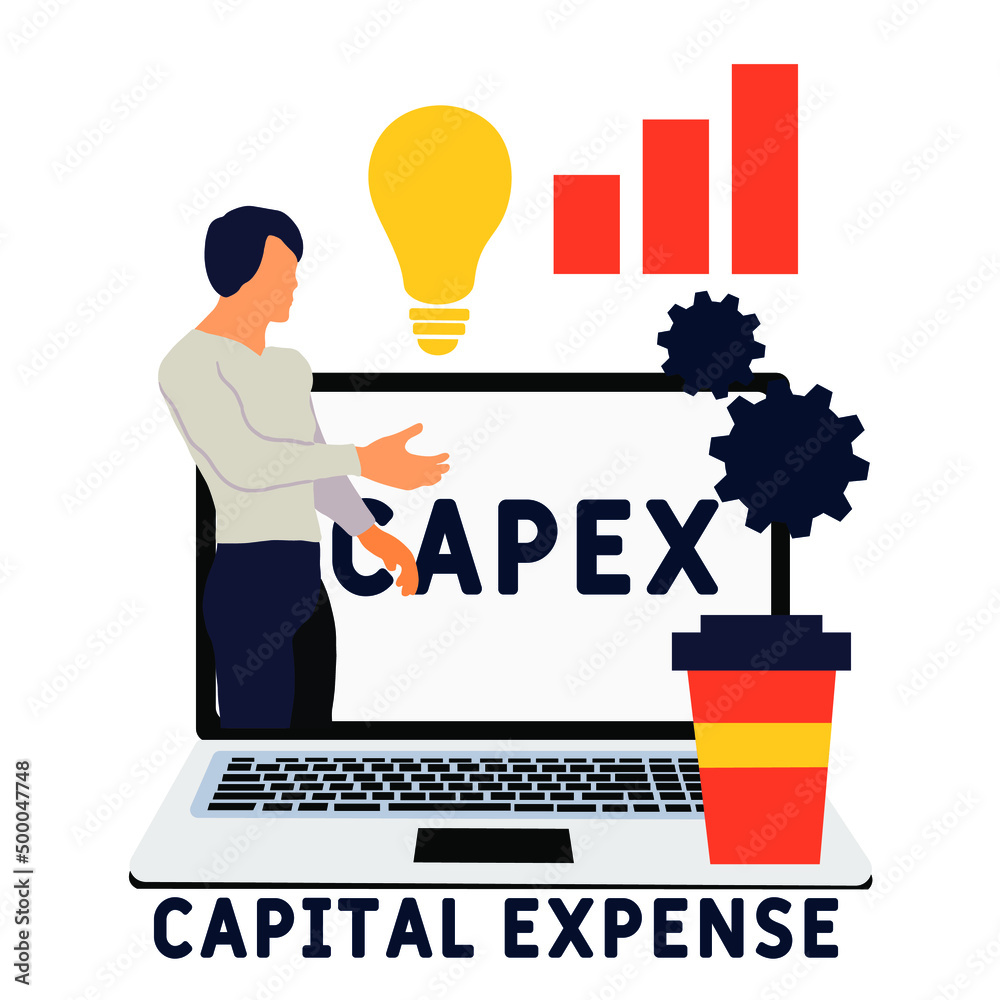 CAPEX - Capital Expense acronym. business concept background. vector ...