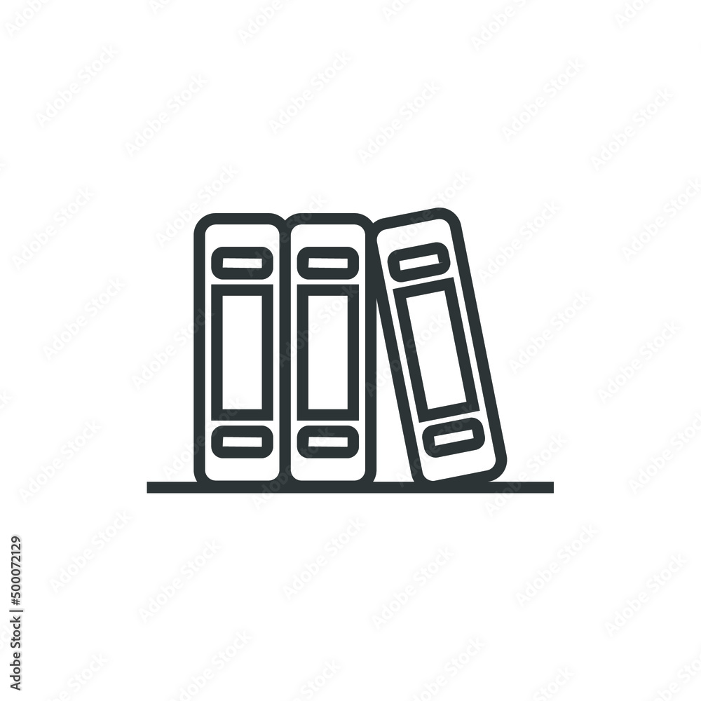 Vector sign of the bookshelf symbol is isolated on a white background ...