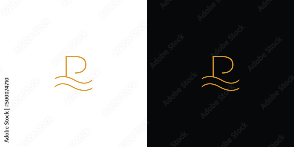 Initial letter P logo design combined with modern and unique water ...