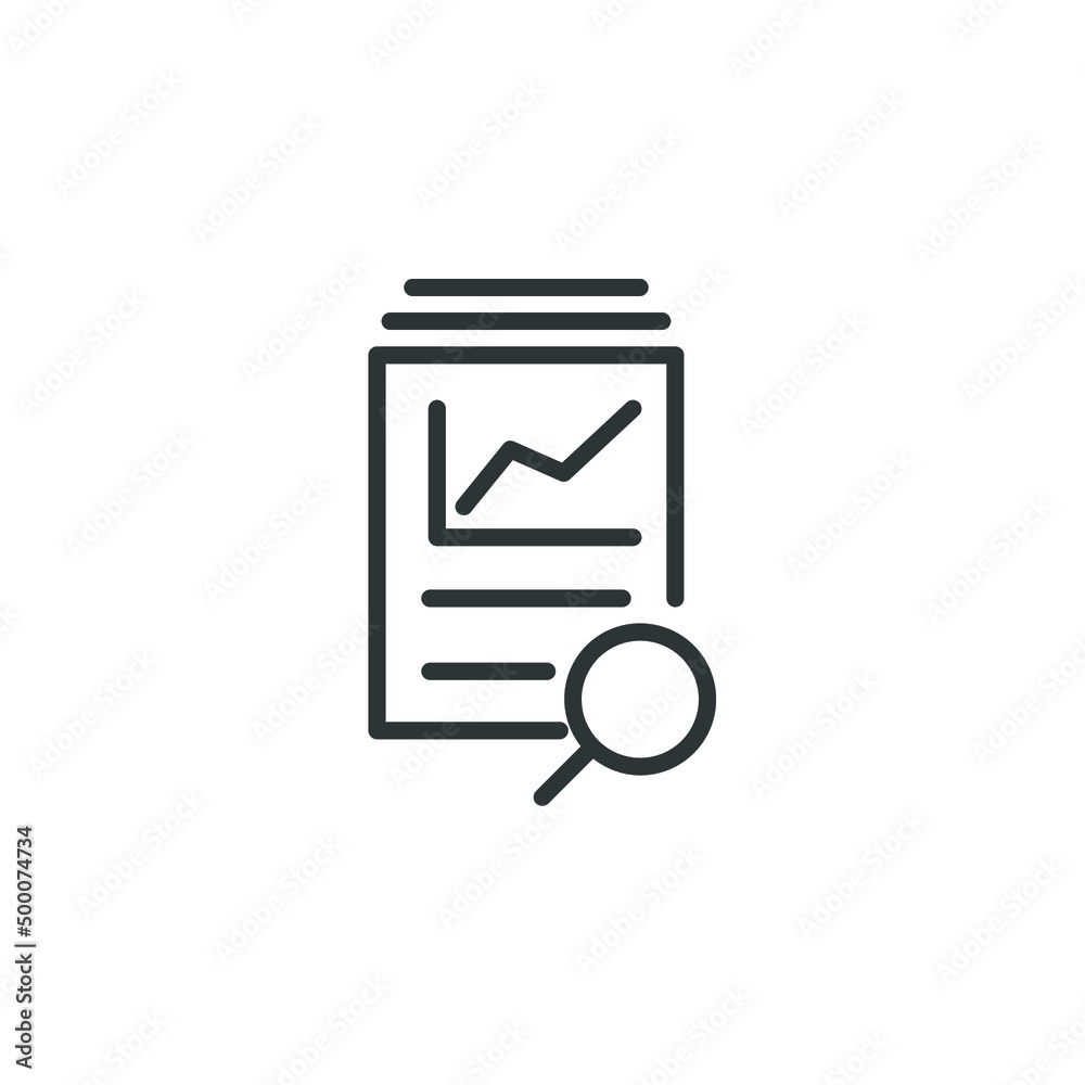 Vector sign of the Document like auditing symbol is isolated on a white ...