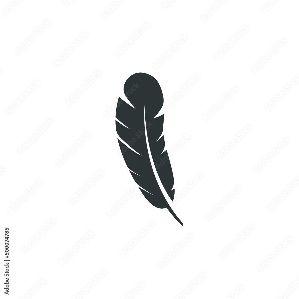 Vector sign of the feather symbol is isolated on a white background ...