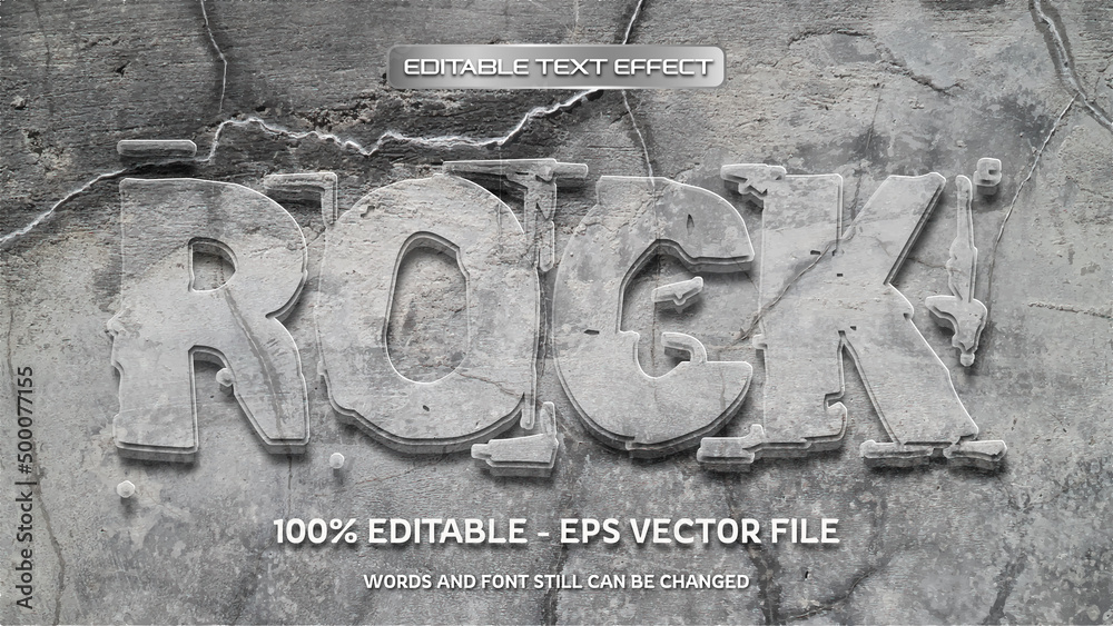 editable text effect with natural stone background Stock Vector | Adobe ...