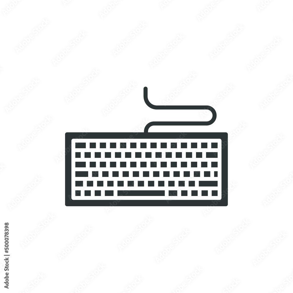 Vector sign of the keyboard symbol is isolated on a white background ...