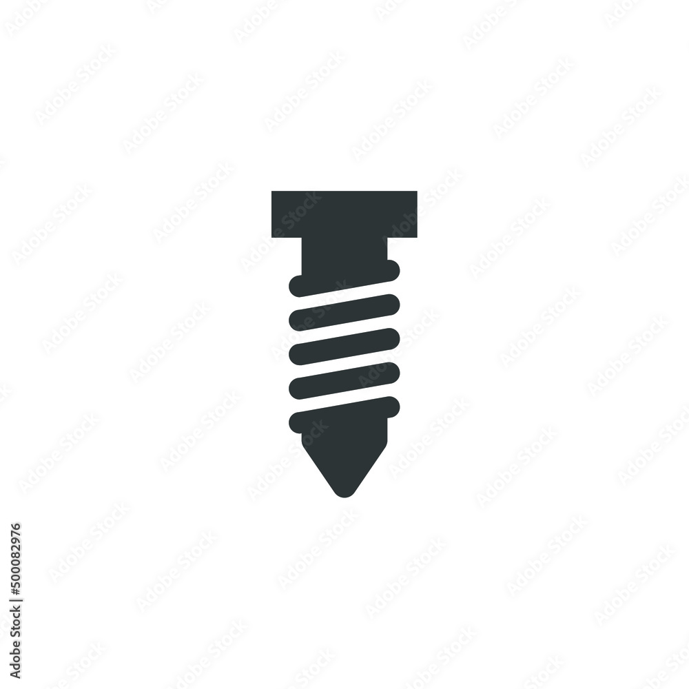 Vector sign of the screw symbol is isolated on a white background ...