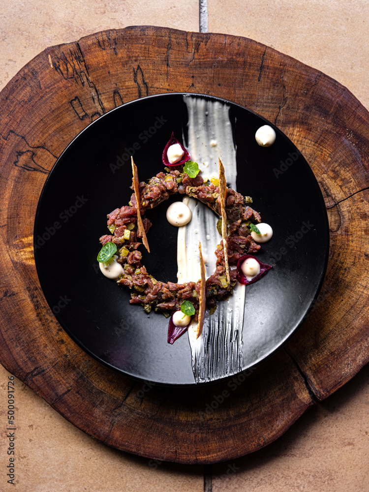 Beef Appetizer Fine Dining Food presentation Stock Photo | Adobe Stock