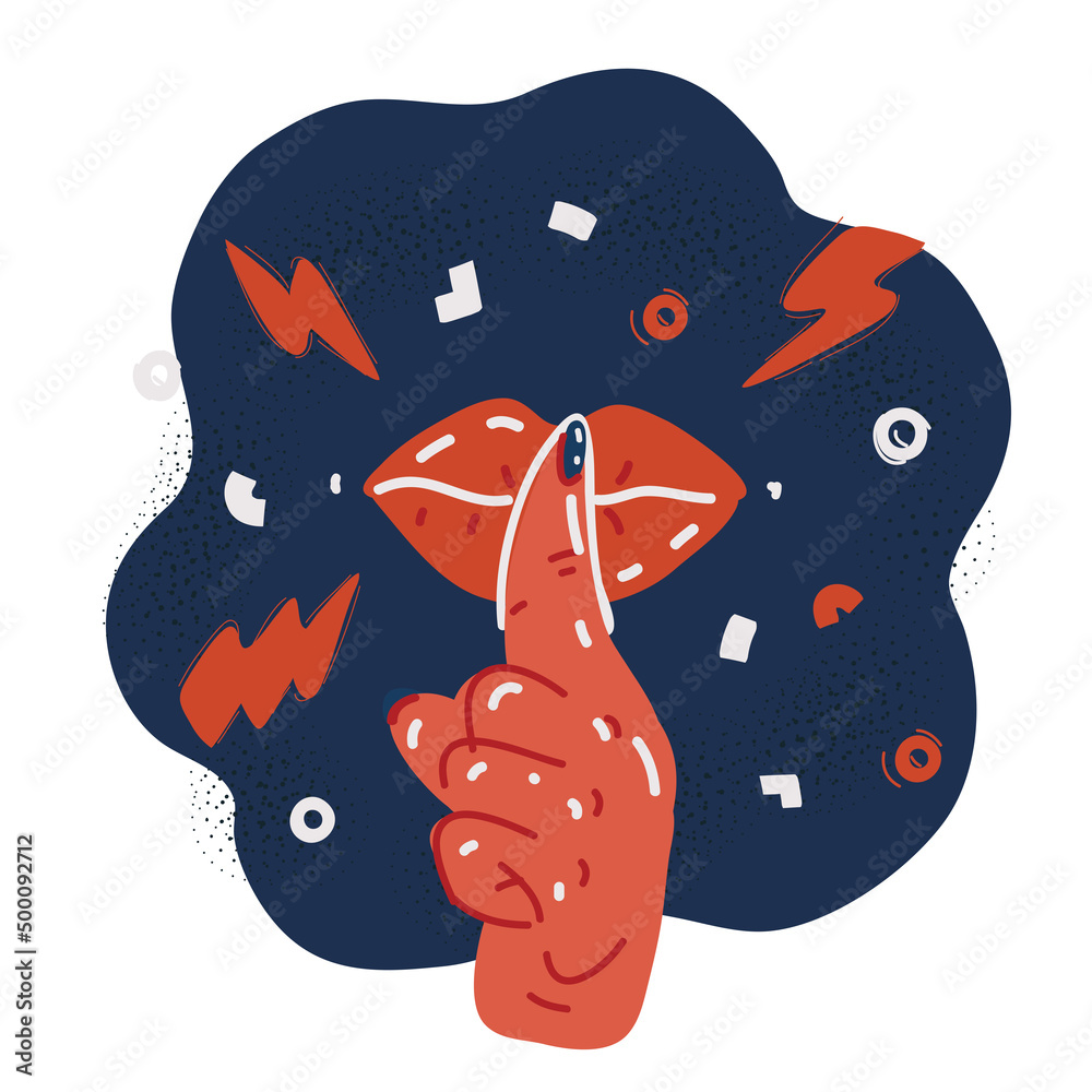 Cartoon vector illustration of woman asking you to keep a secret ...