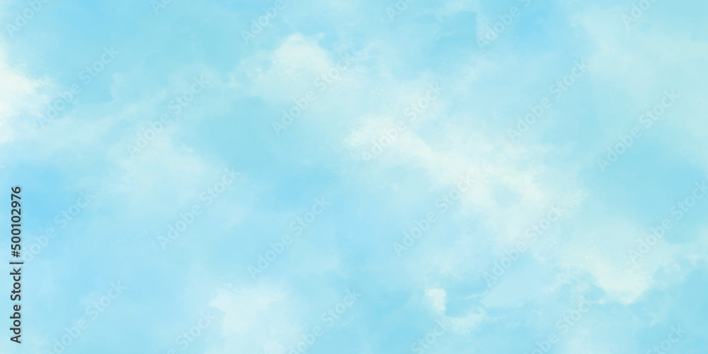 Abstract beautiful painted cloudy sky blue watercolor background, Light ...