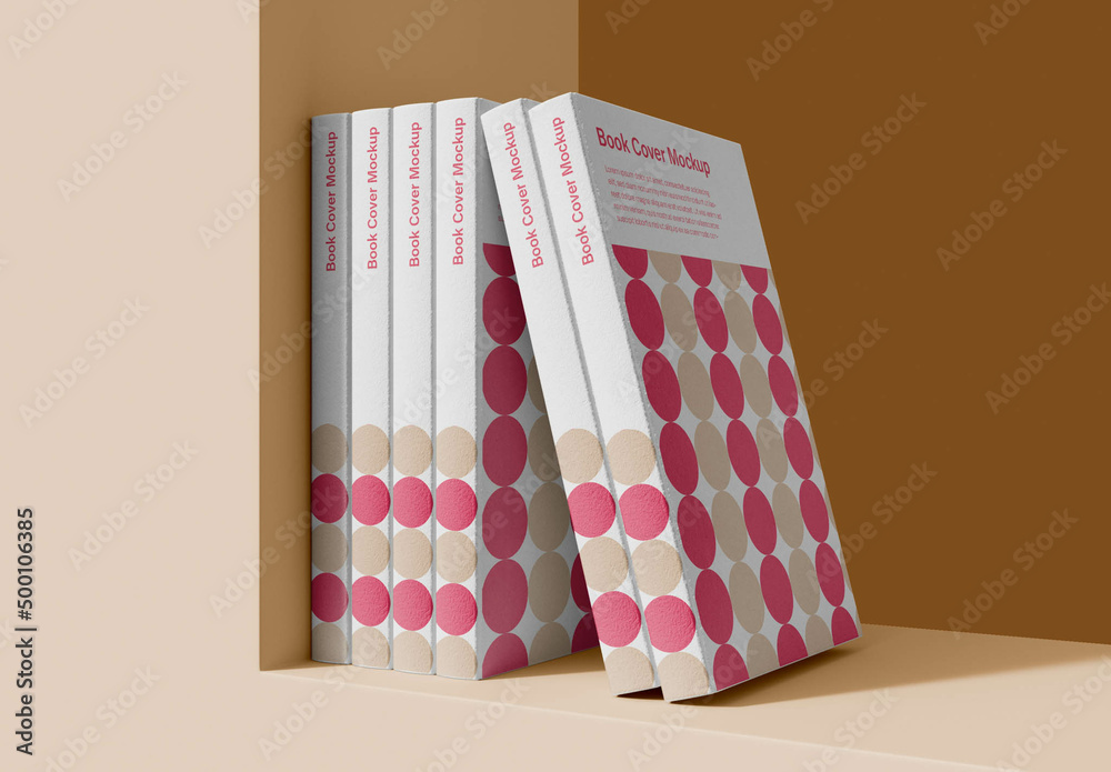 Six Standing Books Mockup Stock Template | Adobe Stock