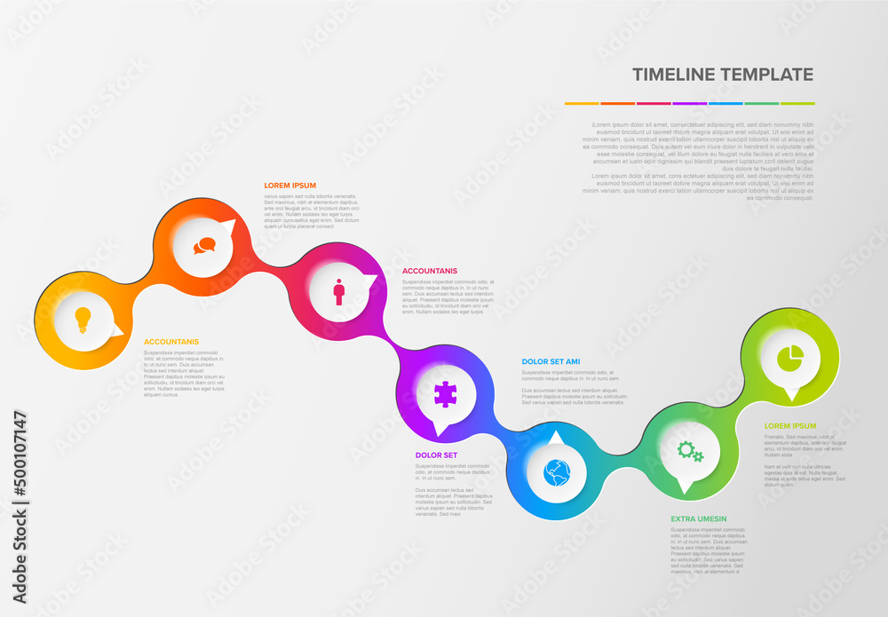 Infographic Milestones Timeline Layout with Circles Stock Template ...
