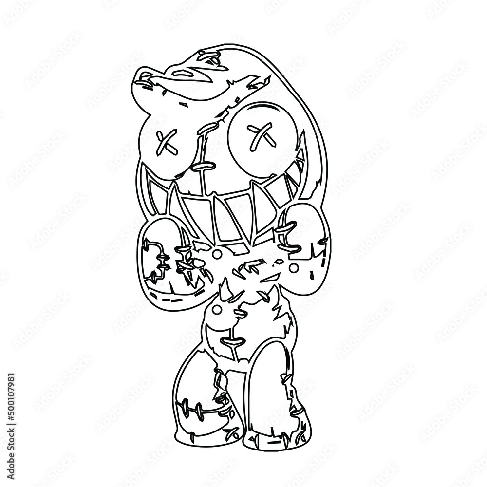 Scary Voodoo Doll Drawings Sketch Coloring Page