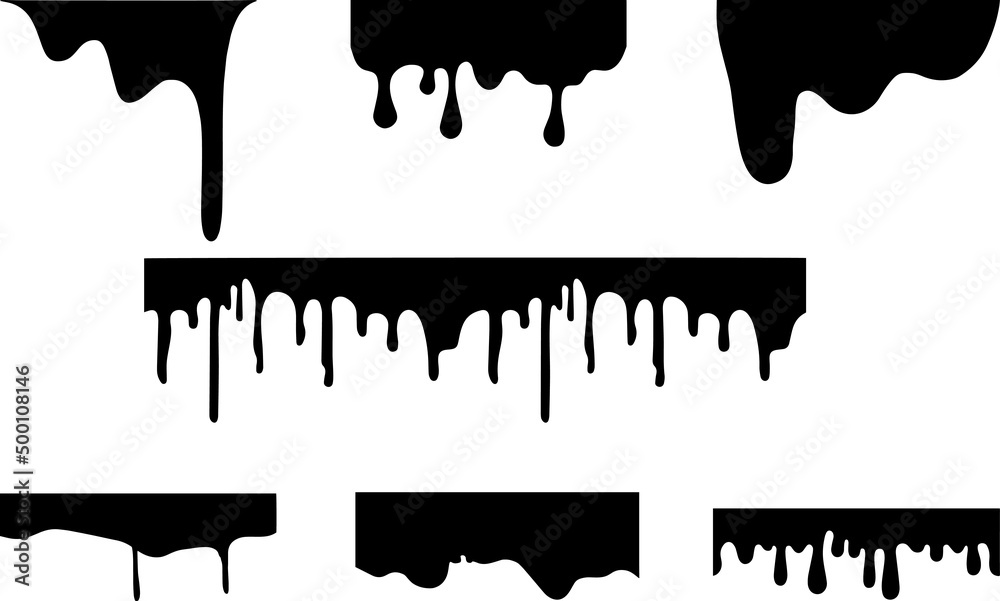 Dripping Borders Silhouettes PNG SVG EPS Dripping Borders Vector ...