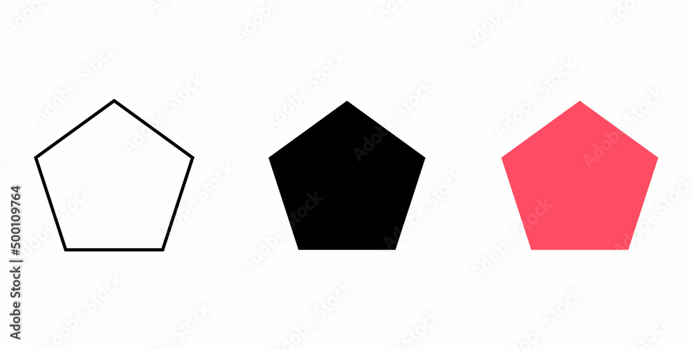 set of 2d pentagon shape in mathematics Stock Vector | Adobe Stock
