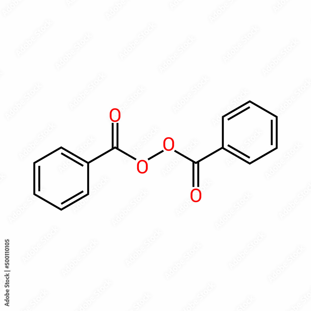 chemical structure of Benzoyl peroxide (C14H10O4) Stock Vector | Adobe ...
