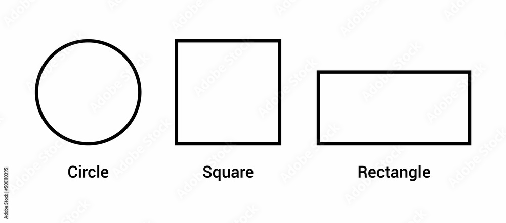 circle triangle and square mathematic shape vector illustration Stock Vector | Adobe Stock