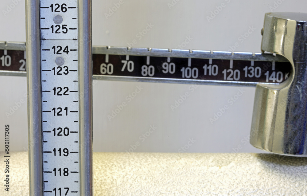 bathroom scales with graduated rod to measure height and weight of ...