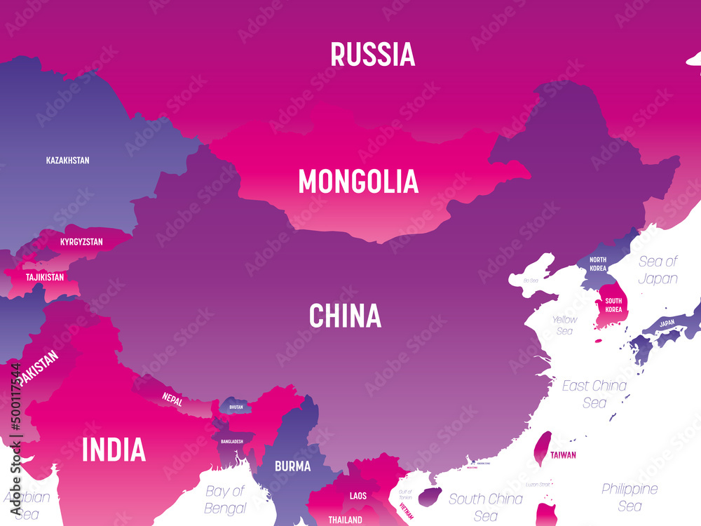 China detailed political map with lables Stock Vector | Adobe Stock