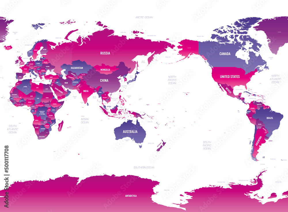 World detailed political map with lables Stock Vector | Adobe Stock