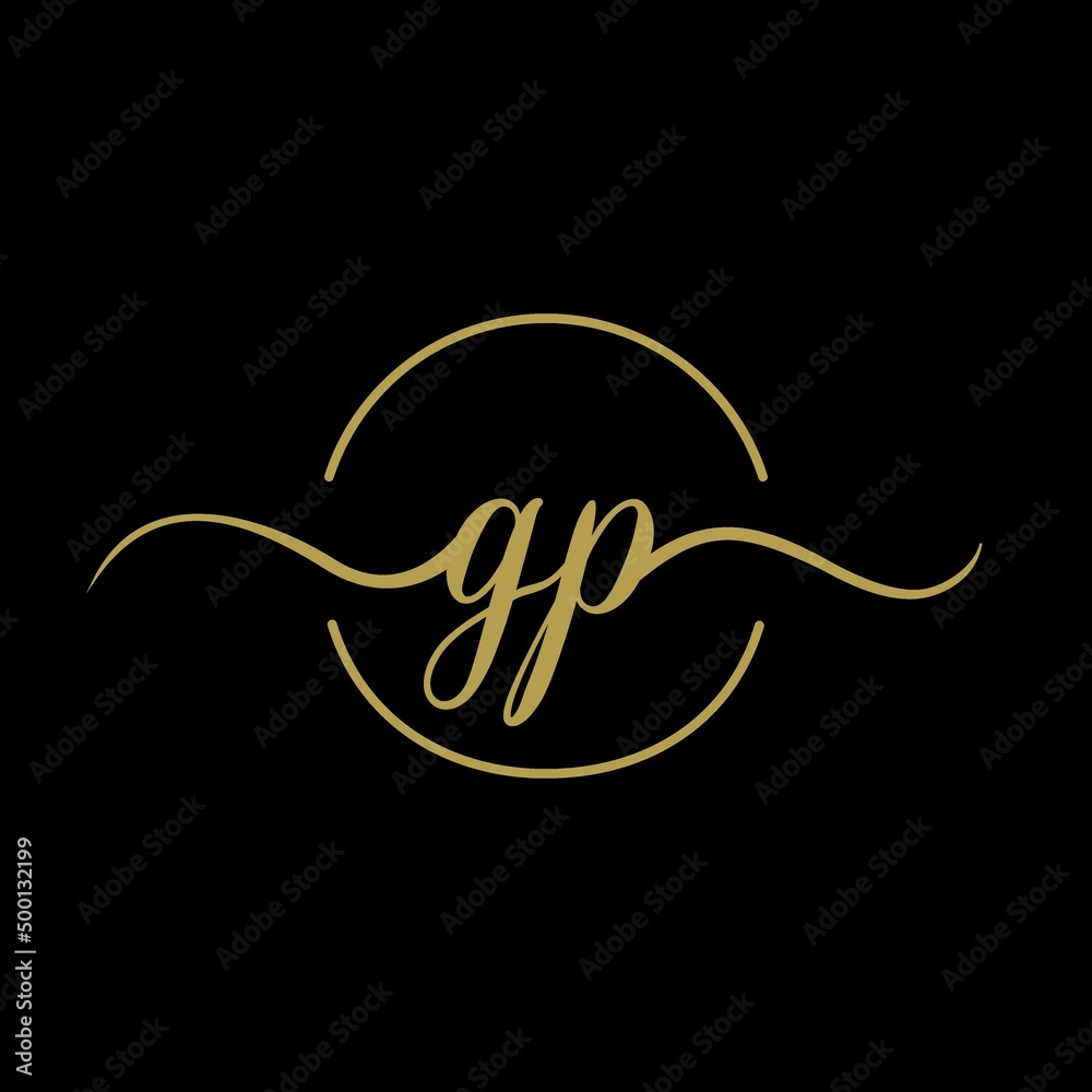 GP Initial Letter handwriting logo hand drawn template vector logo for ...