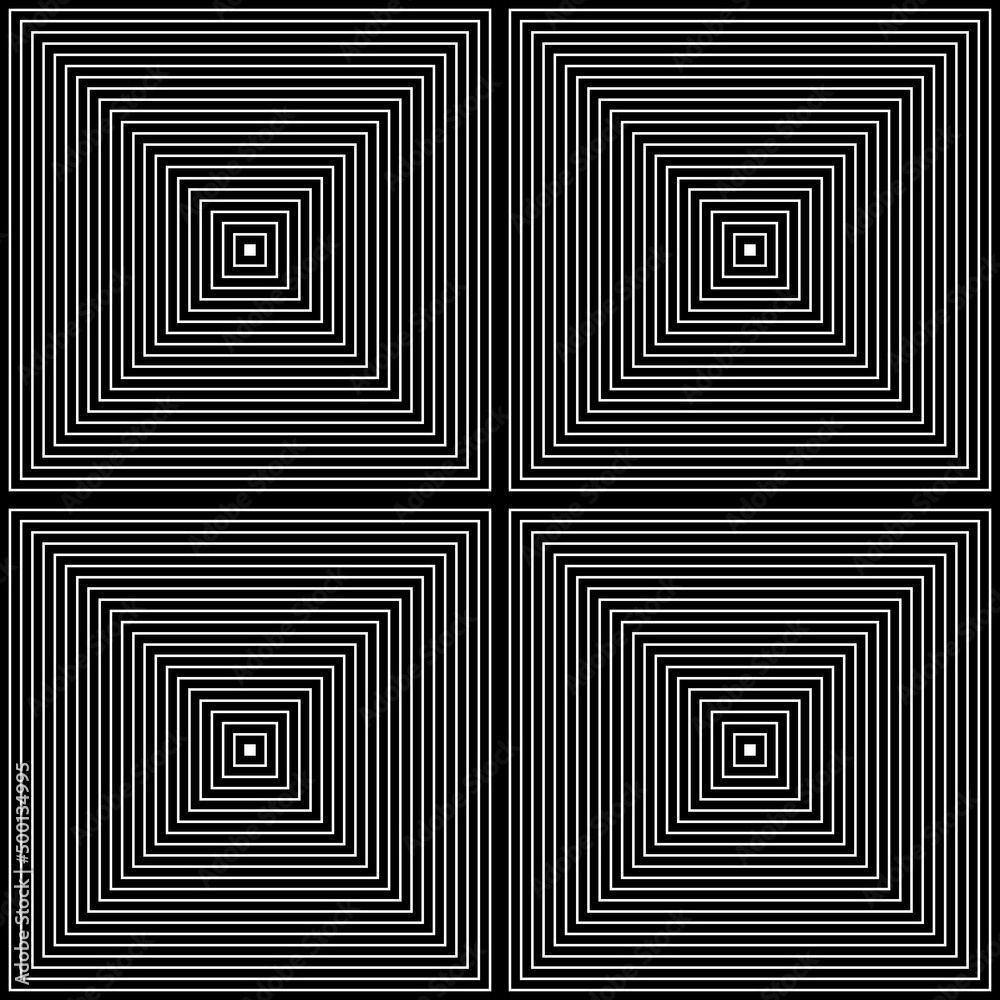 Op Art squares in black an white with diagonal lines making an optical ...