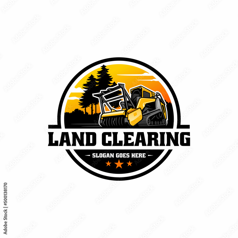 forestry mulching machine isolated logo vector Stock Vector | Adobe Stock